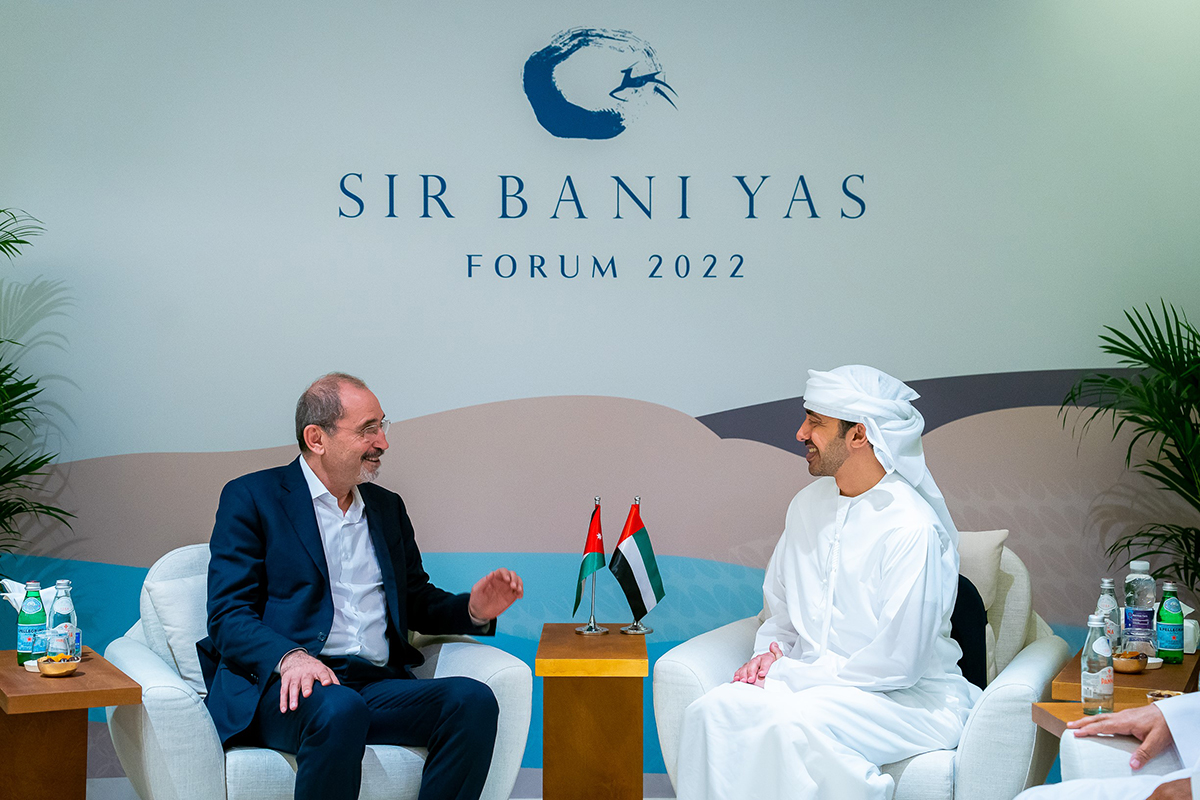 H.H. Sheikh Abdullah bin Zayed receives Jordanian FM