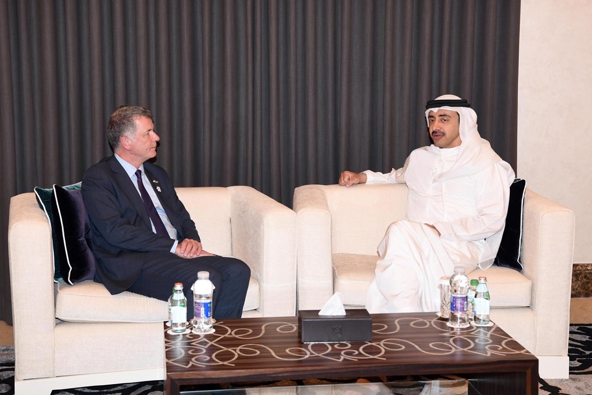 H.H. Sheikh Abdullah bin Zayed receives FCO official.