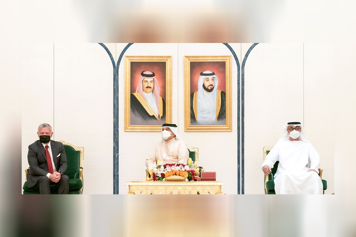 His Highness Sheikh Mohamed bin Zayed, His Majesty King Hamad bin Isa ...