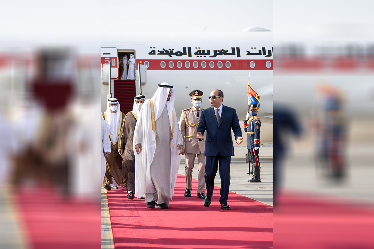 His Highness Sheikh Mohamed bin Zayed arrives in Cairo