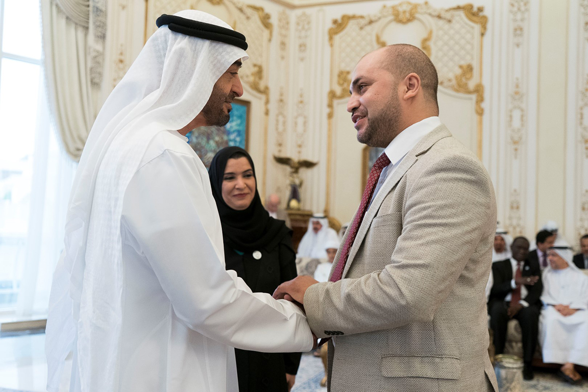 His Highness Sheikh Mohamed bin Zayed receives Arab Parliament delegation.